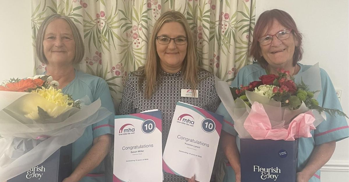 Staff members at MHA Charnwood House mark combined work service of 20 ...